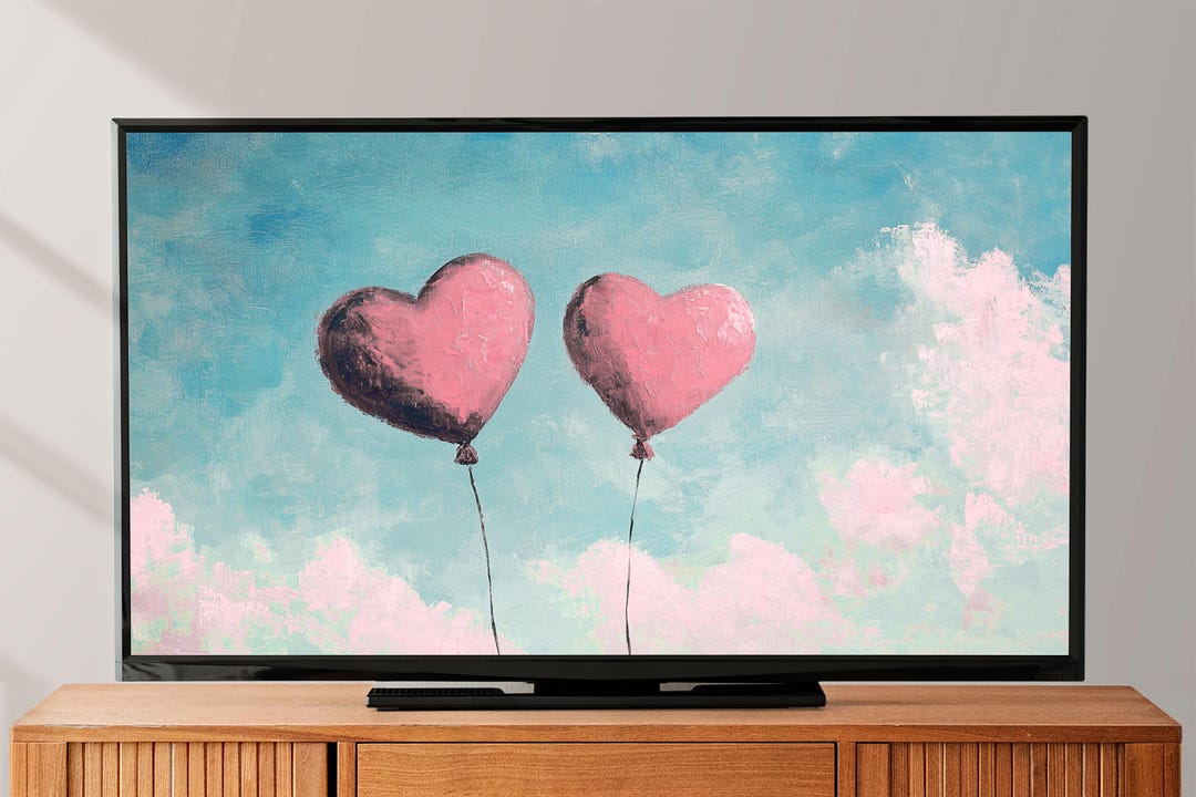 Heart Balloons Samsung Frame TV Art: Valentine's Day Wallpaper (instant ...