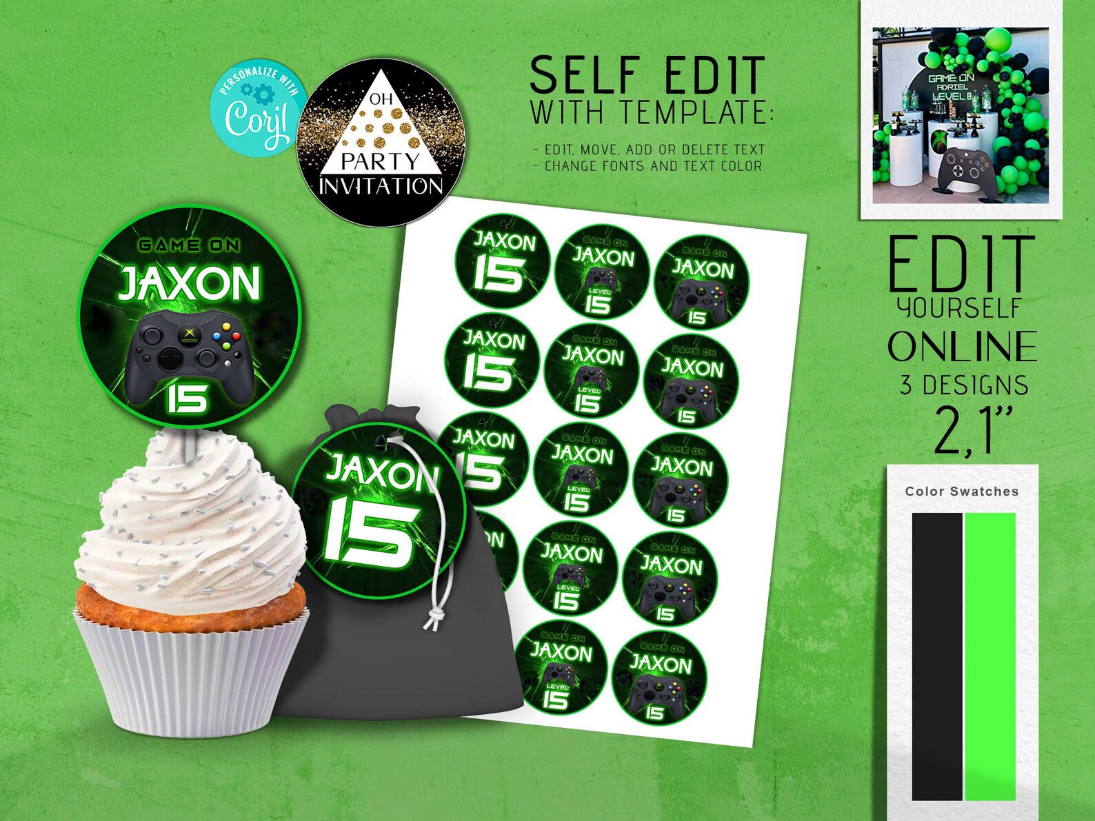 DIY Digital Game Cake Topper Printable Centerpieces Birthday - Etsy