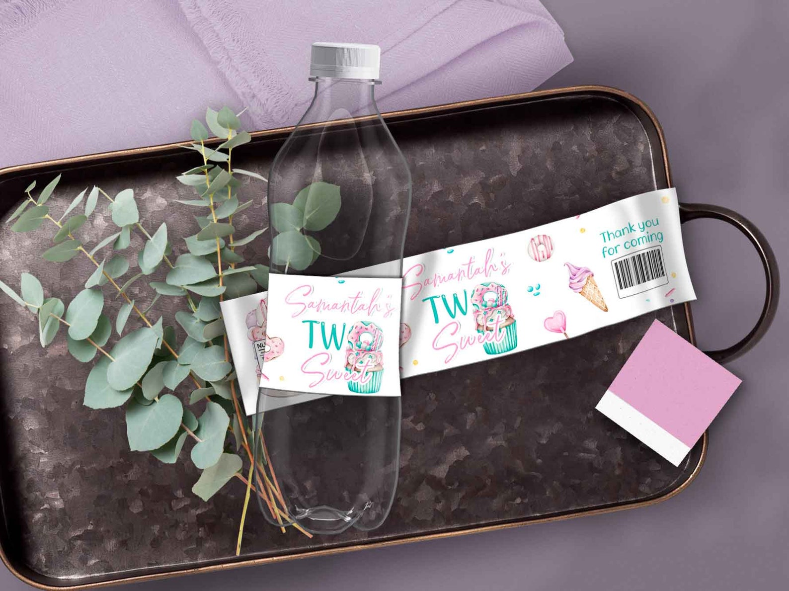 Editable Two Sweet Water Bottle Labels Birthday Decorations | Etsy