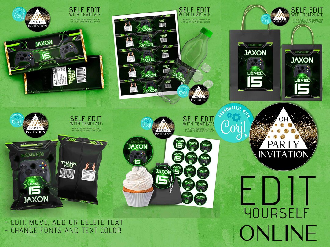 DIY Digital Game Cake Topper Printable Centerpieces Birthday ...