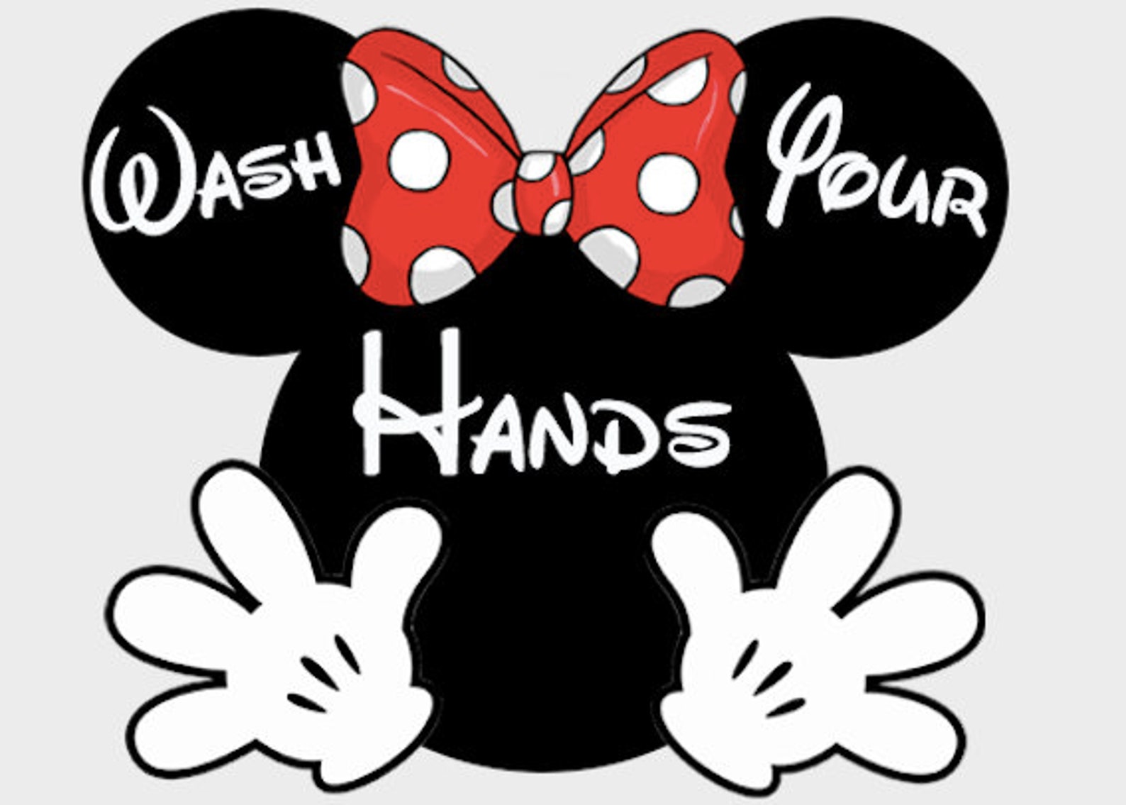 Disney Minnie and Mickey Wash Your Hands Inspired Magnet | Etsy