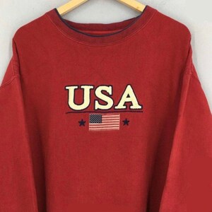 Red USA Vintage Crewneck - Etsy