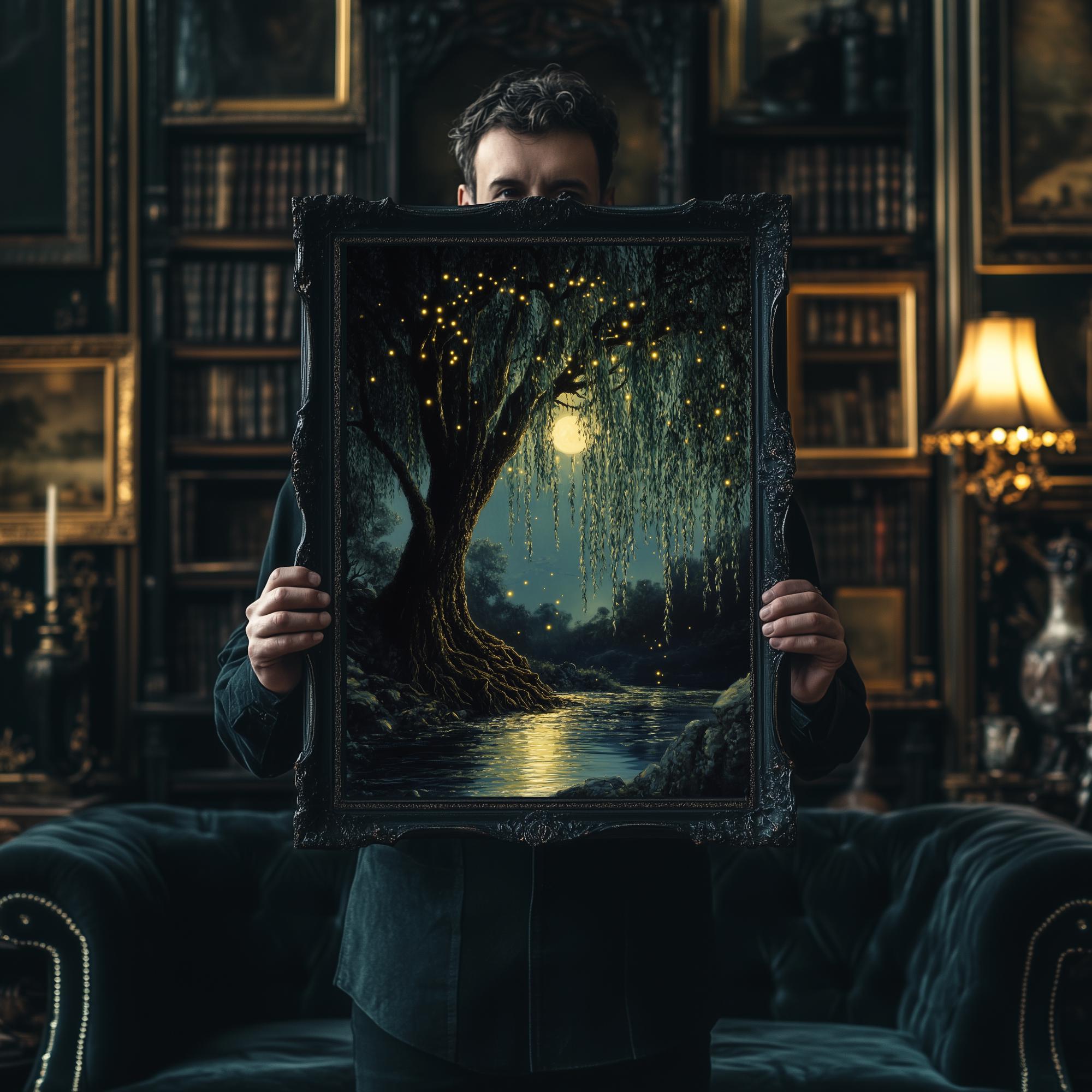 Willow Tree Fairies Art Print: Gothic Cottagecore Nature Digital ...