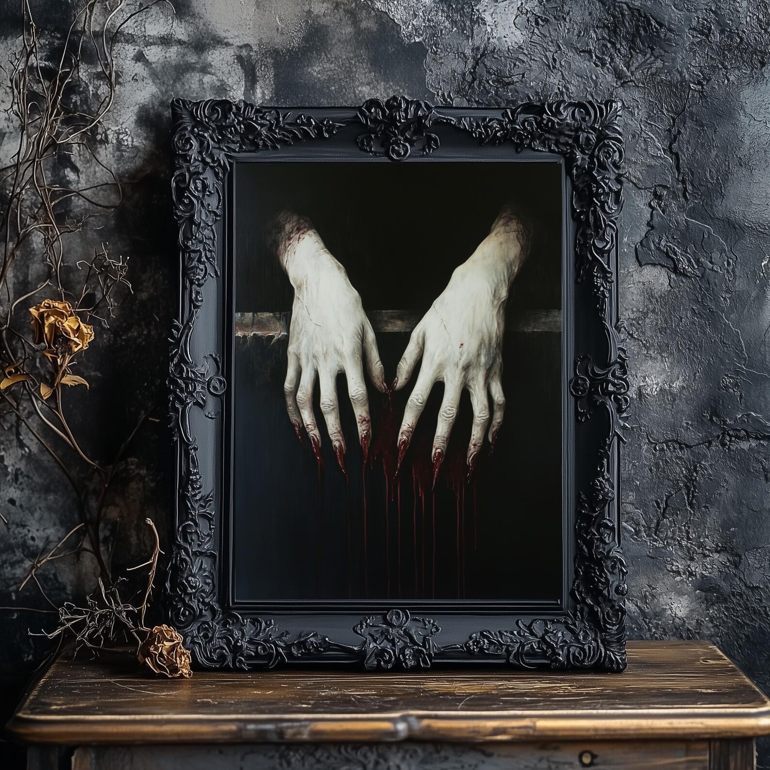 Dracula Clawed Hands Gothic Print: Dark Vampire Art Digital Download - Etsy