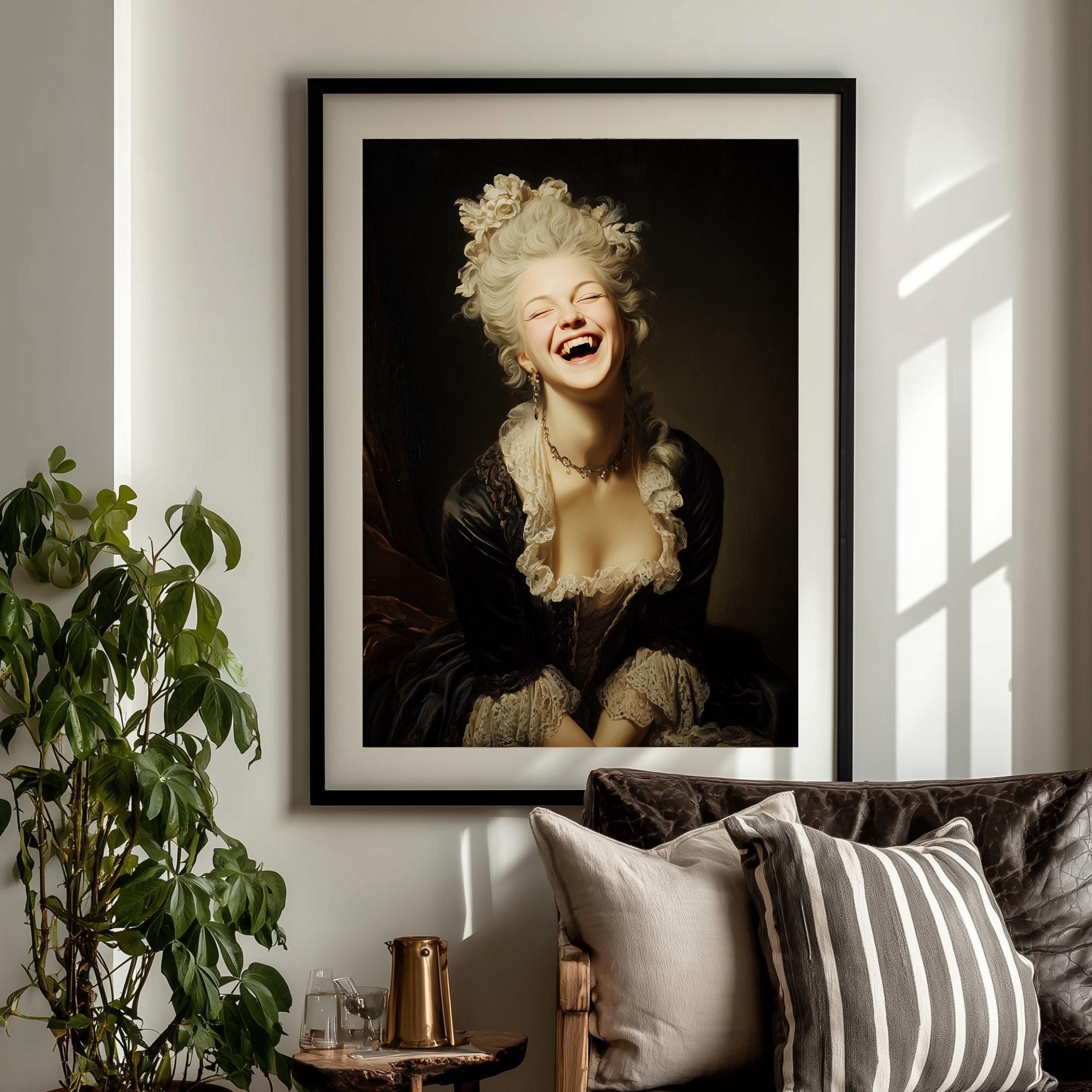 Marie Antoinette With Fangs Print Rococo Baroque Maximalist Decor ...