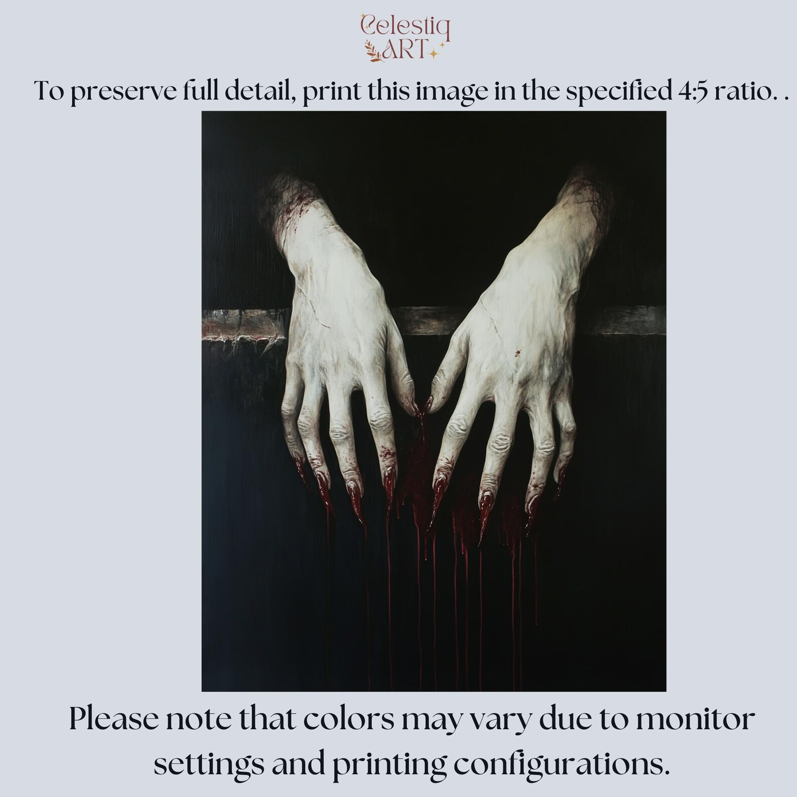Dracula Clawed Hands Gothic Print: Dark Vampire Art Digital Download - Etsy