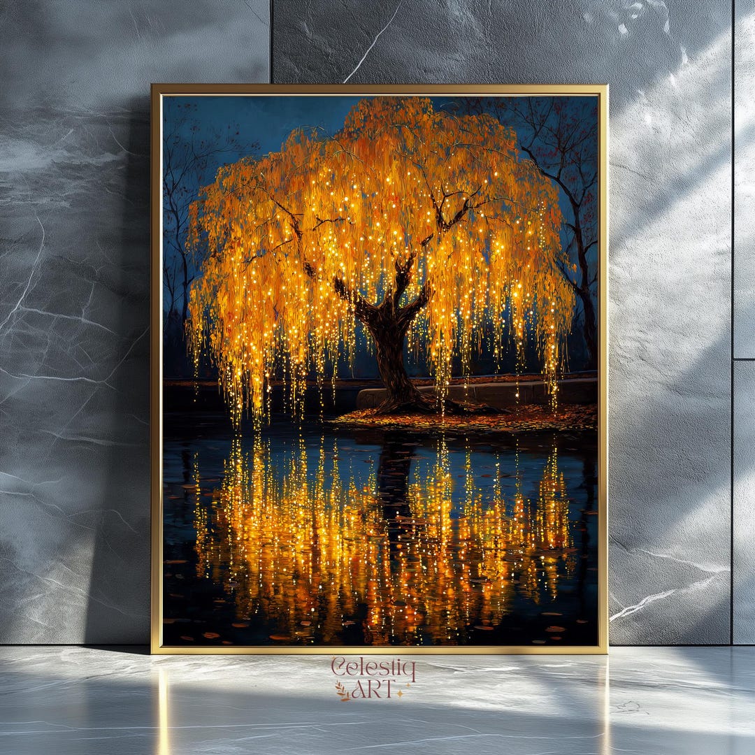 Willow Tree Fairies Oil Painting Print, Dark Academia Art, Cottagecore ...