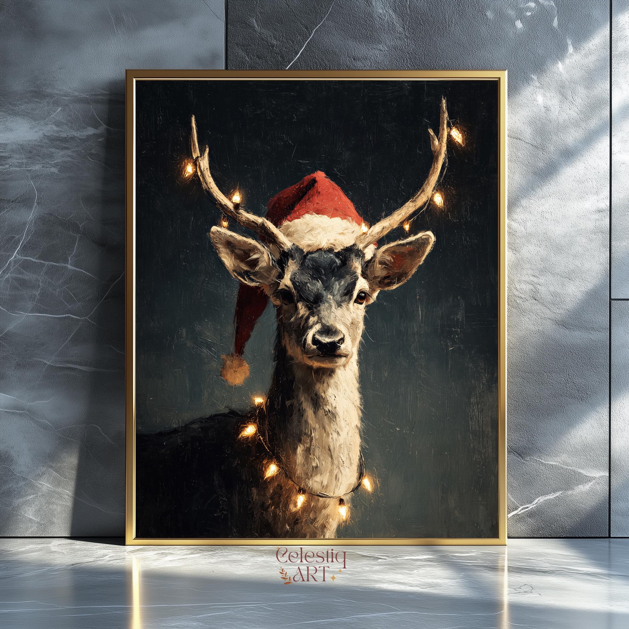 Cozy Winter Reindeer Print Instant Download, Printable Reindeer ...