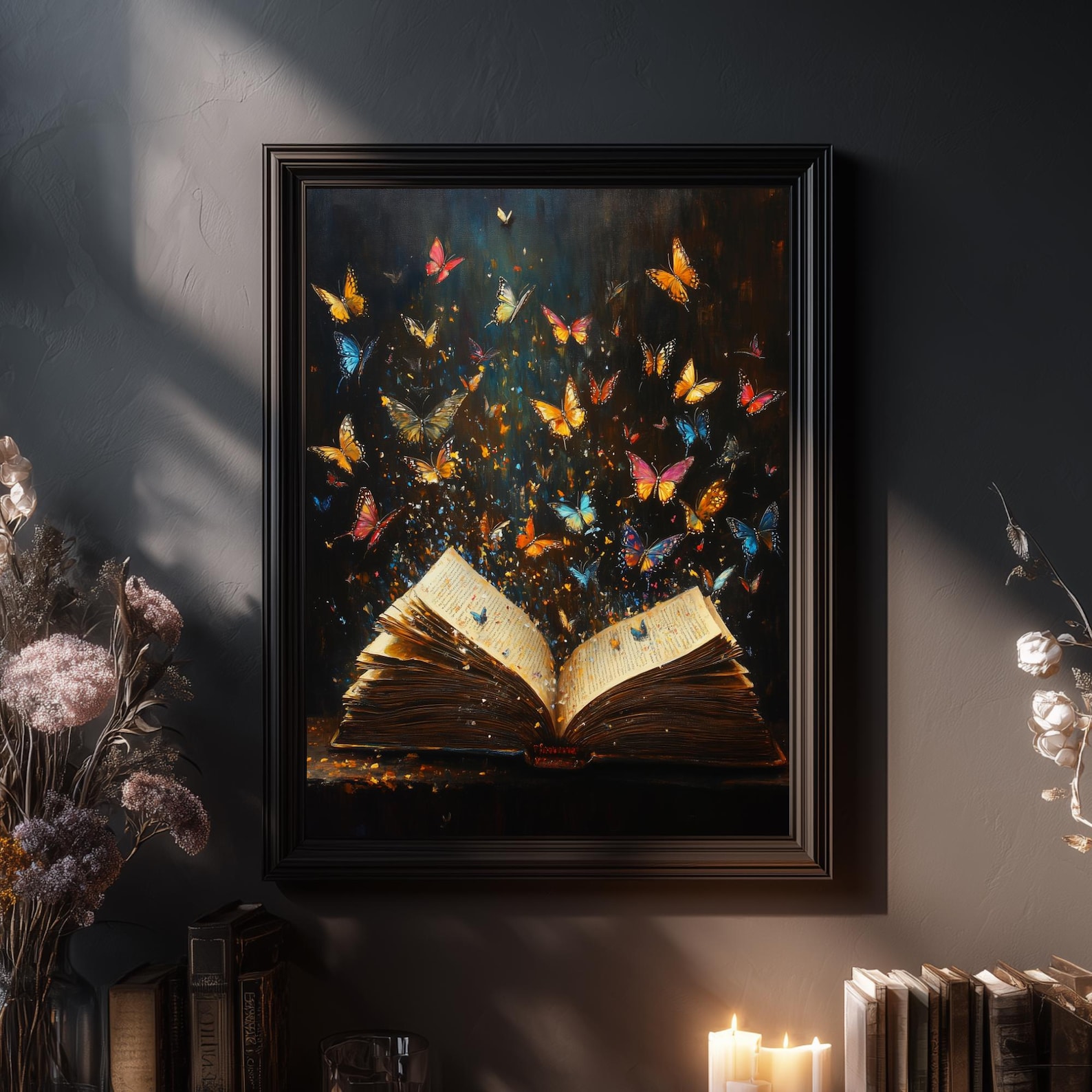 Book Art Poster Reading Painting Print Book Lover Gift Wallart ...