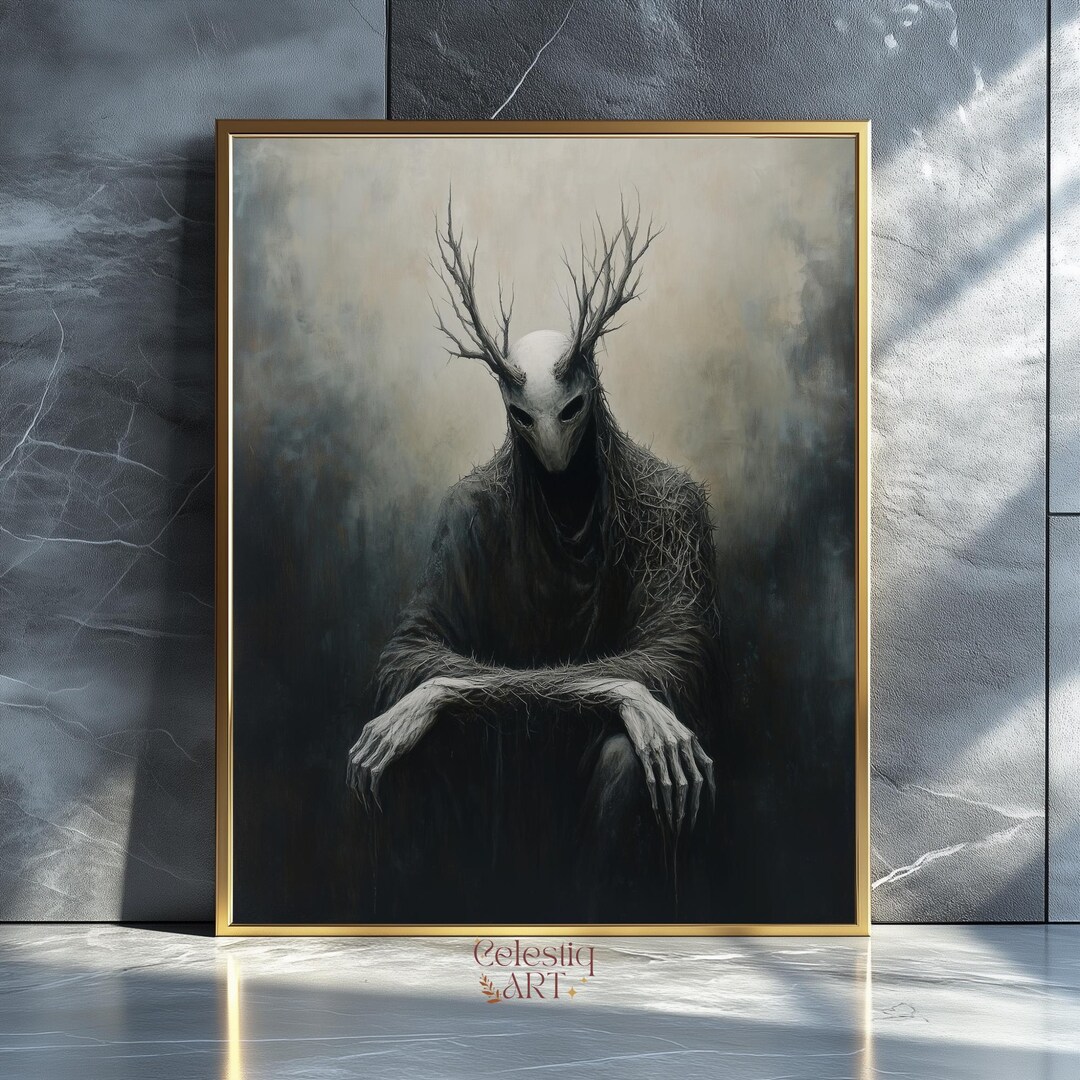 Dark Academia Forest God Art Print: Gothic Pagan Decor (digital ...