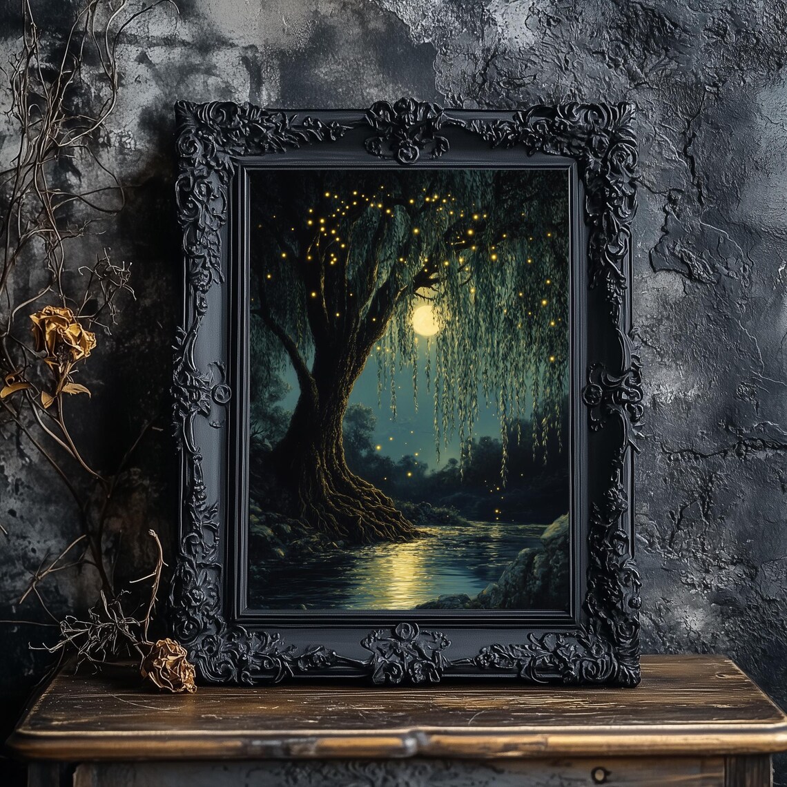 Willow Tree Fairies Art Print: Gothic Cottagecore Nature Digital ...