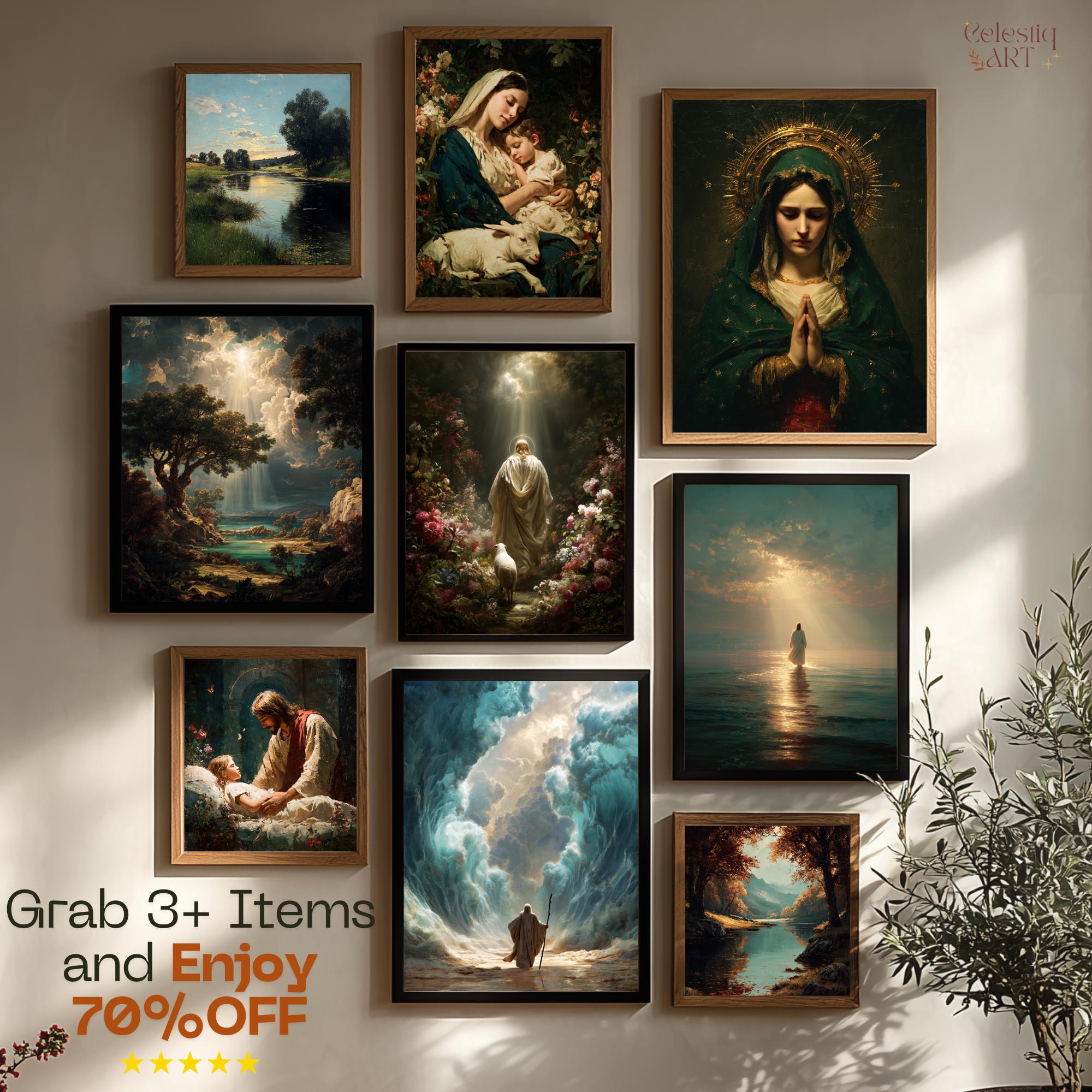 Moses Parting the Red Sea Landscape Painting, Moses Art, Old Testament ...