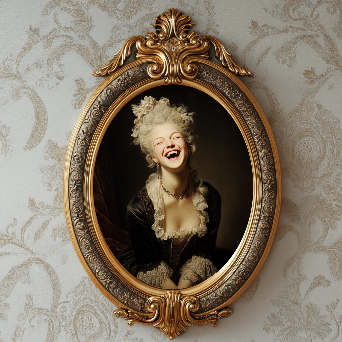 Marie Antoinette With Fangs Print Rococo Baroque Maximalist Decor ...