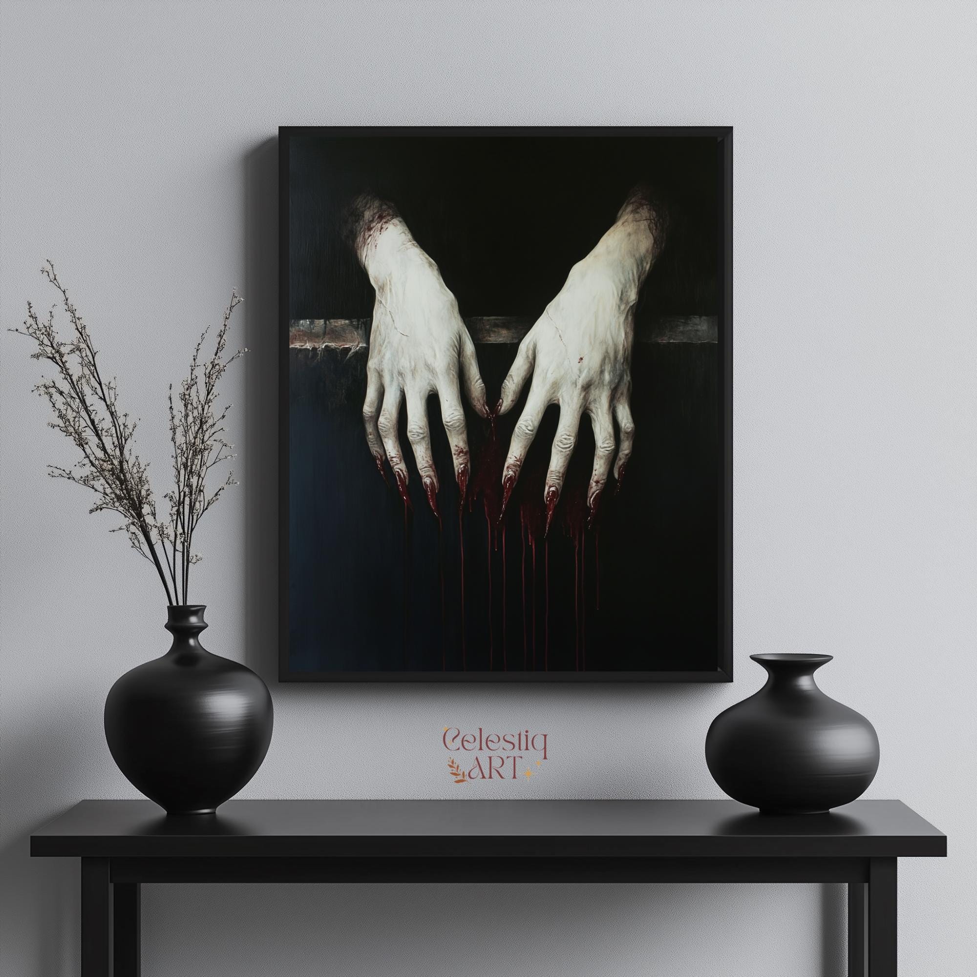 Dracula Clawed Hands Gothic Print: Dark Vampire Art Digital Download - Etsy