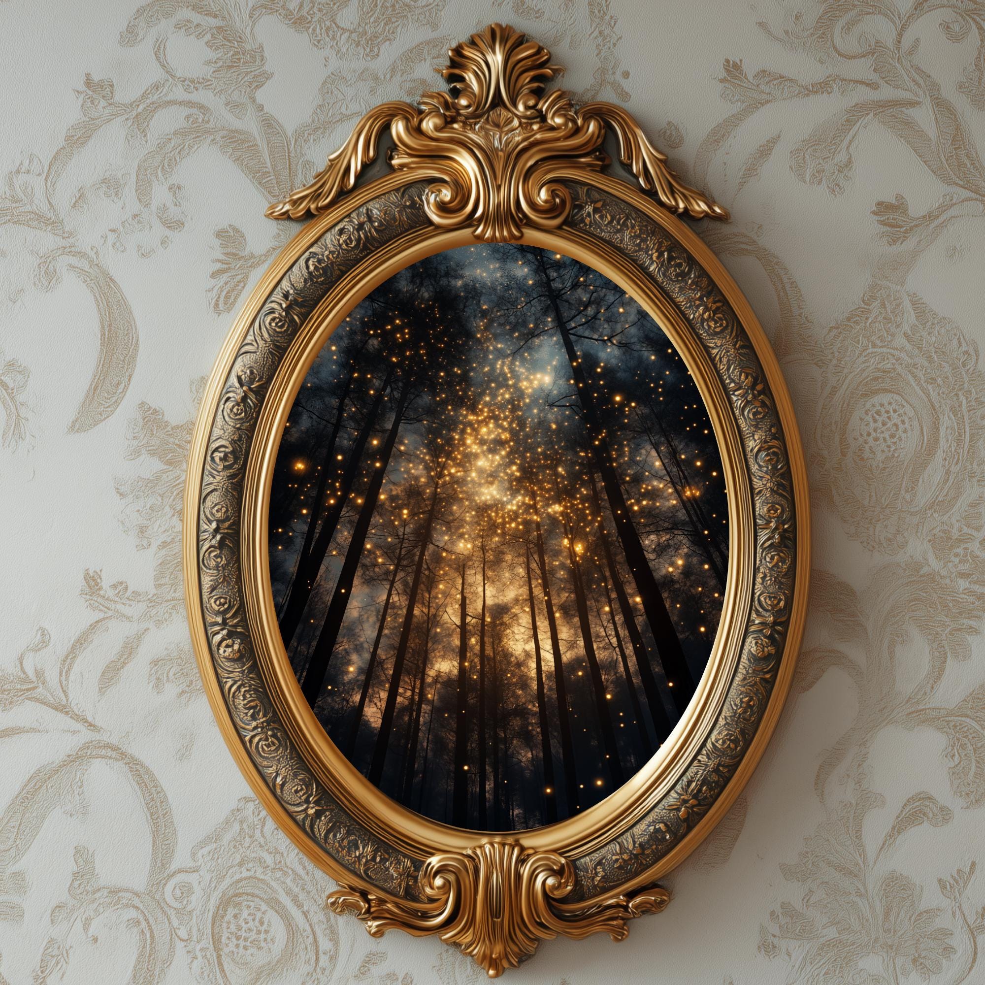Enchanted Forest Firefly Art Print, Botanical Wall Art, Landscape ...