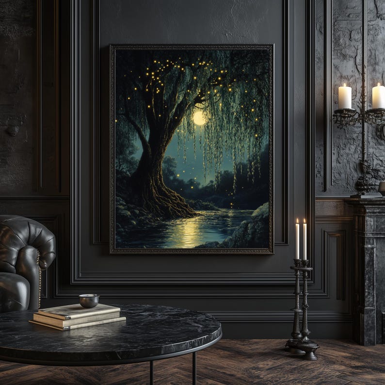 Willow Tree Fairies Art Print: Gothic Cottagecore Nature Digital ...