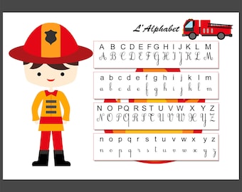 Firefighter alphabet | Etsy