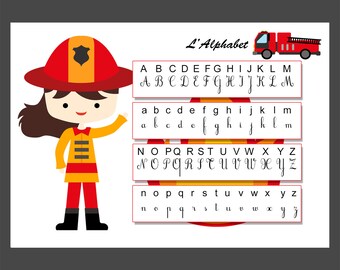 Firefighter alphabet | Etsy