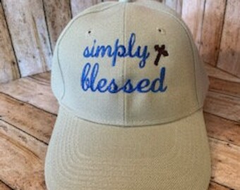 Simply Blessed Hat Distressed Baseball Cap OR Ponytail Hat - Etsy