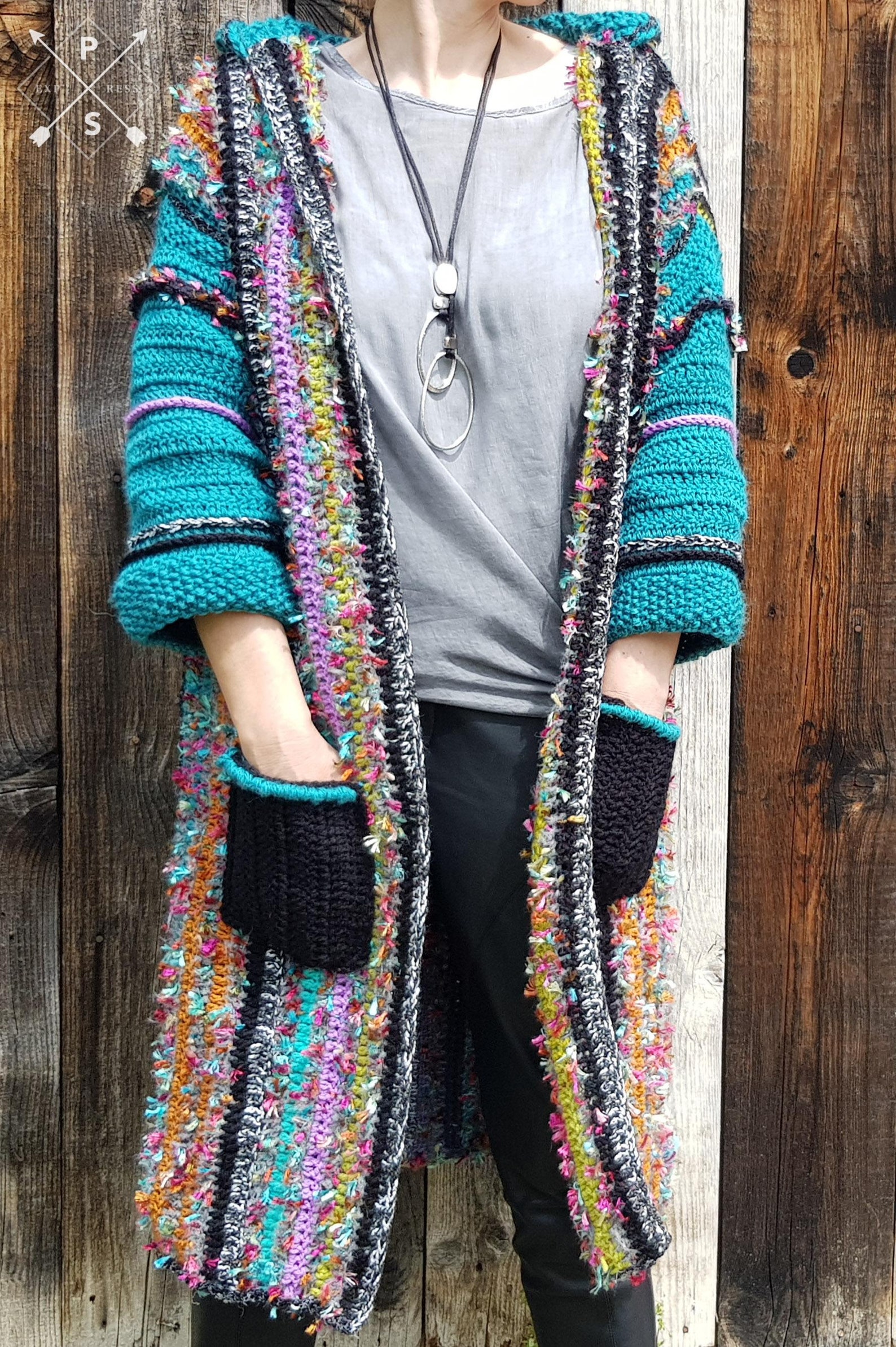 Multicolor Hand Knit Unique Wool Coat - Etsy
