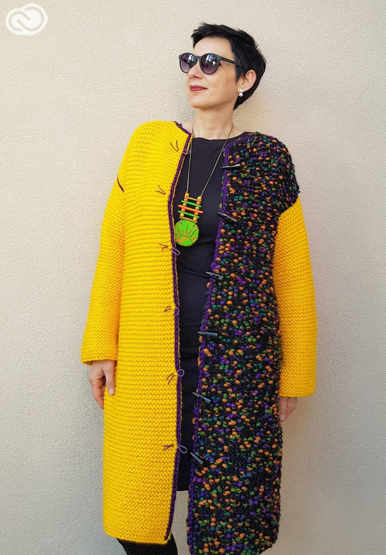 Yellow Wool Knitted Coat - Etsy