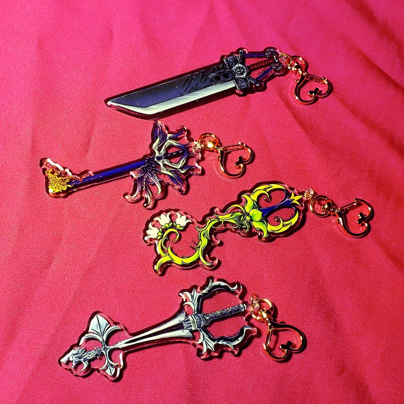 Kingdom Hearts Keyblade Acrylic Charms Keychain - Etsy