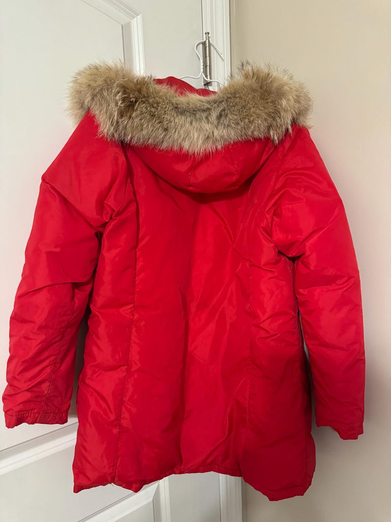 Vintage Rainier Down Red Down Coat With Coyote Fur Hood M - Etsy