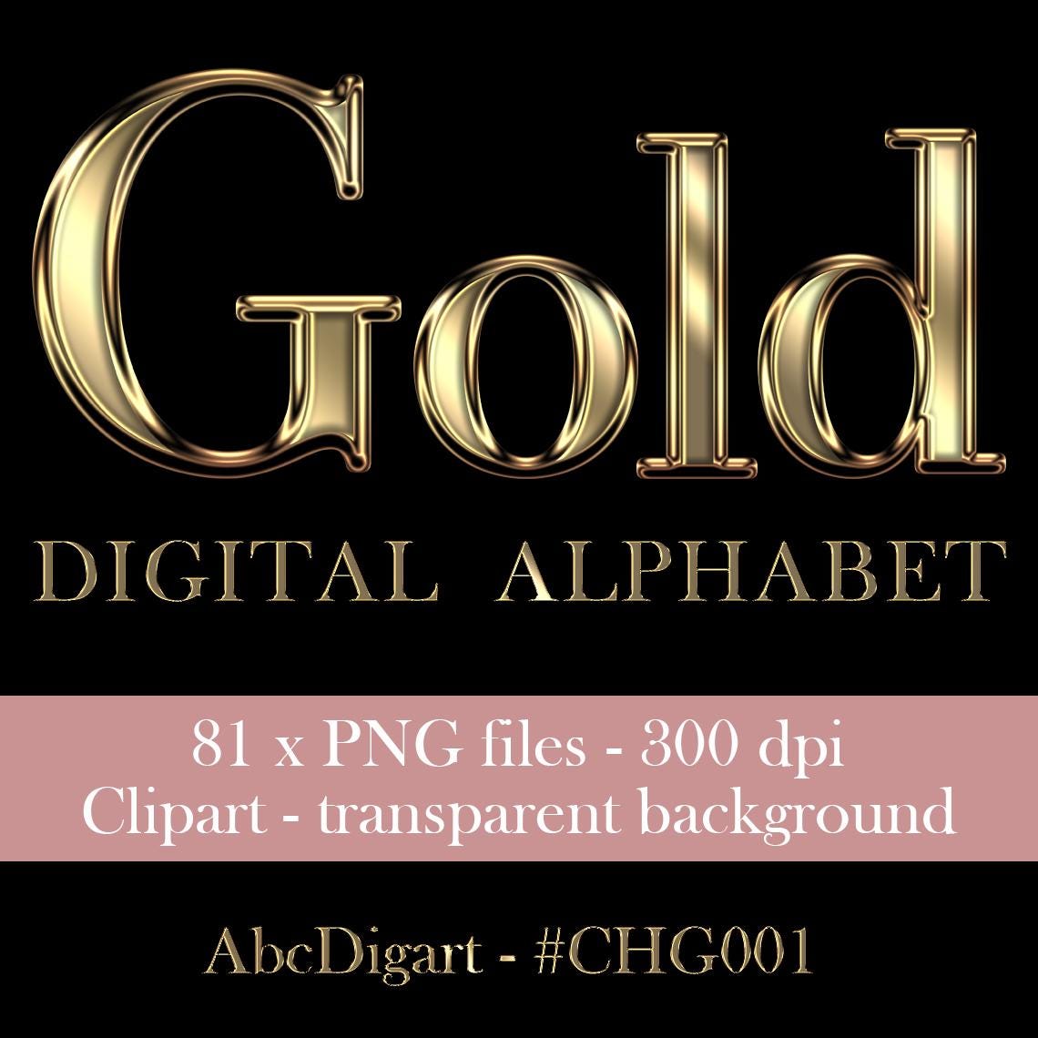 Liquid Gold Chrome Digital Alphabet: Metallic PNG Letters (digital ...