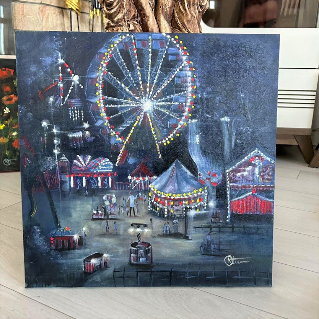 The Circus Handmade Oil Painting 40x40 - Etsy