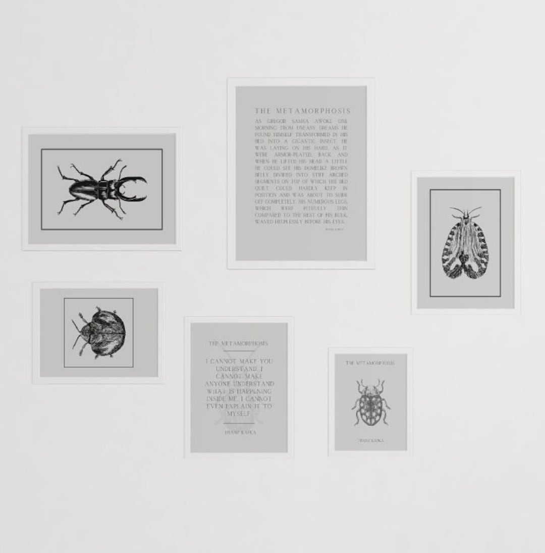The Metamorphosis Book Art, Printable Wall Gallery, Franz Kafka Quote ...
