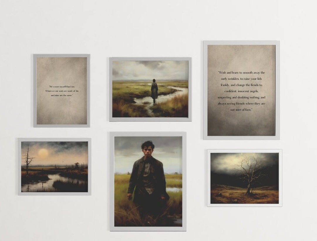 Printable Wuthering Heights Book Art, Charlotte Bronte Wall Gallery ...