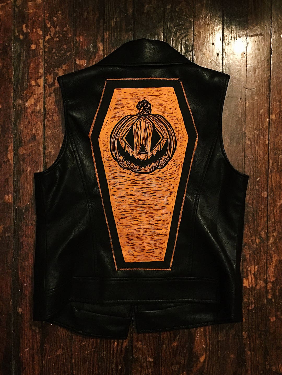 Pumpkin Coffin Back Patch - Etsy
