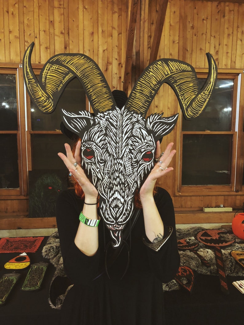 Goat Head Wood Carving MADE TO ORDER - Etsy Sweden