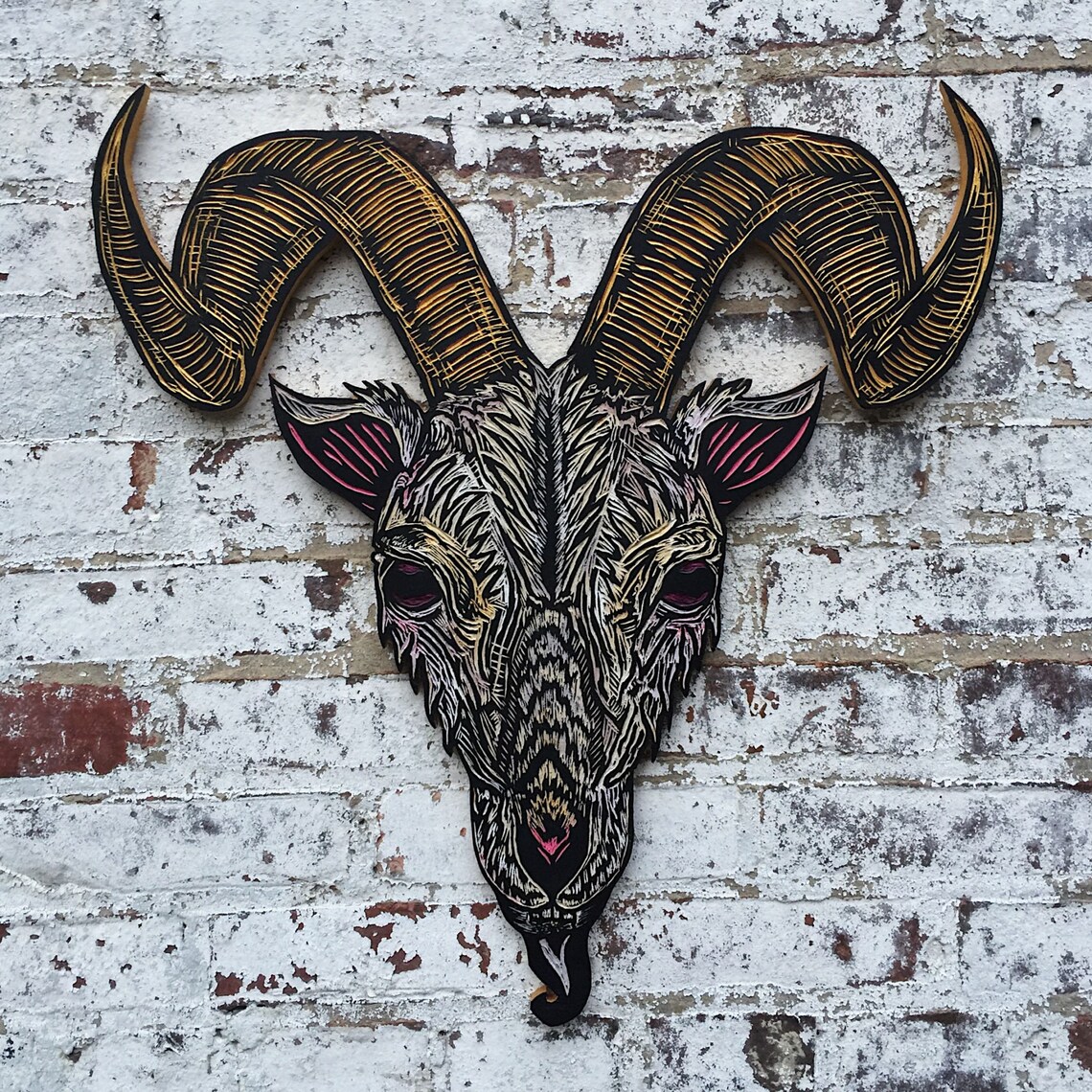 Goat Head Wood Carving MADE TO ORDER - Etsy