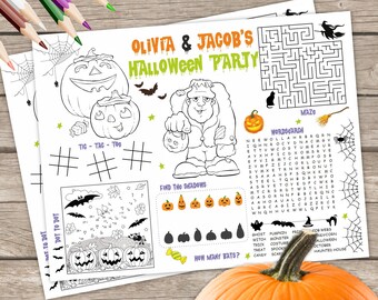 Spooky Placemat Halloween Birthday Printable Halloween - Etsy