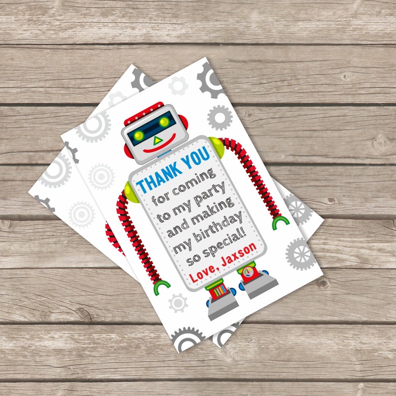 Robot Birthday Invitation Robot Birthday Invites Robots | Etsy