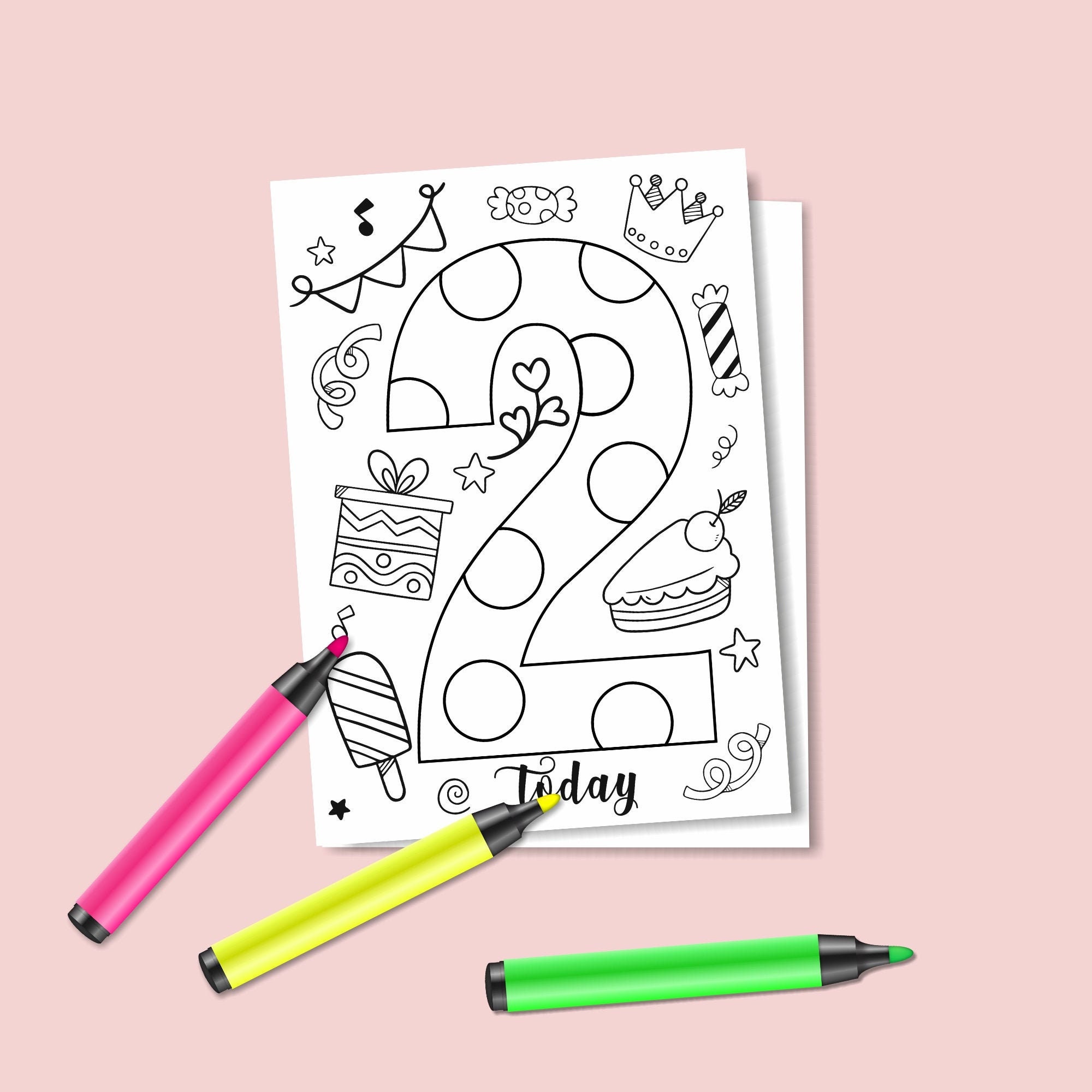 Instant Download Two Today Birthday Card, Digital Greeting Card ...