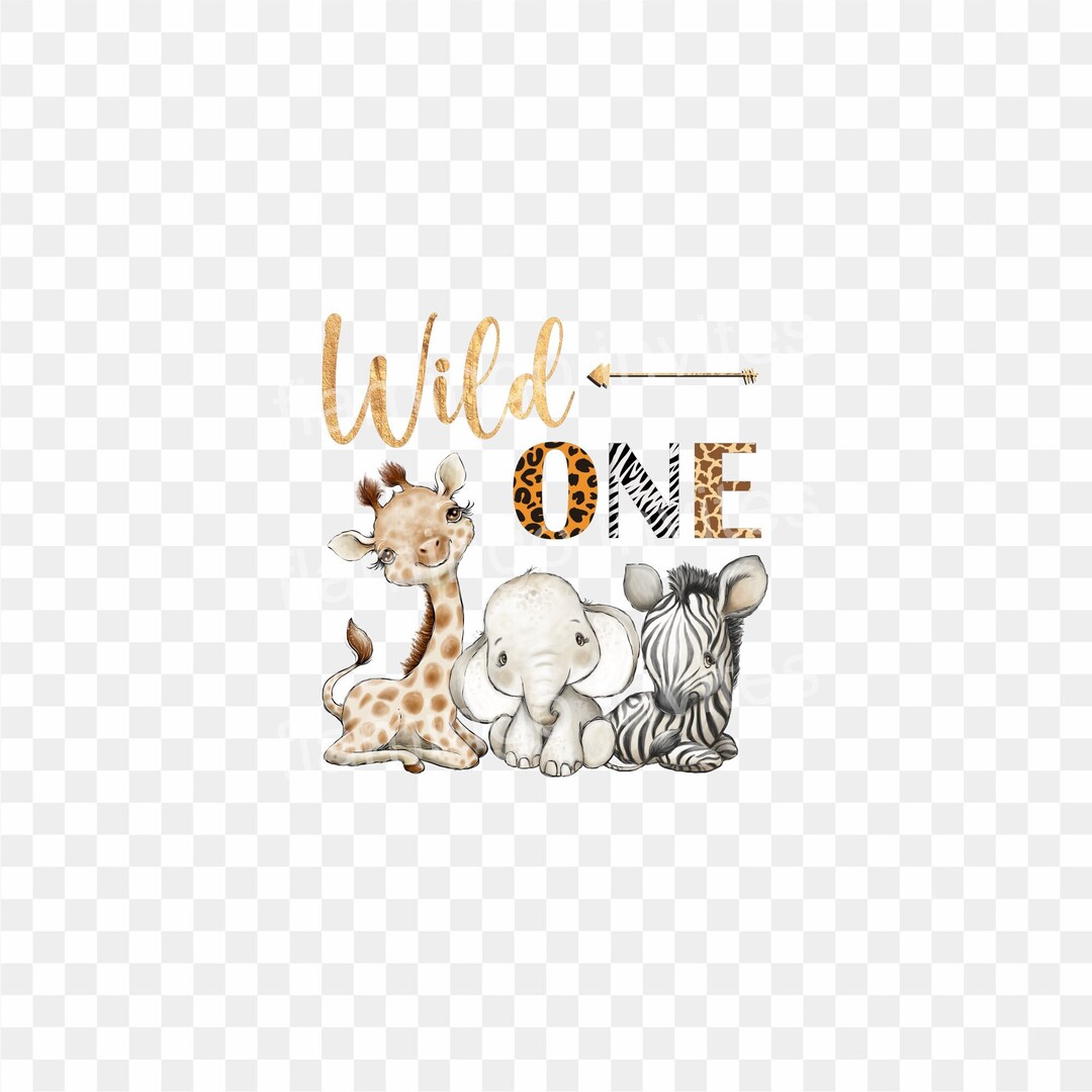 Wild One 1st Birthday PNG, Sublimation Safari Jungle Animals Design ...