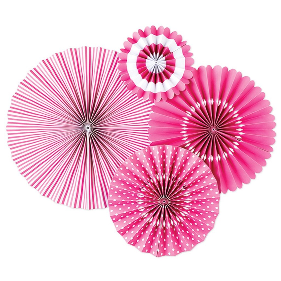 Party Fans Pink and White Pinwheels Paper Fans - Etsy