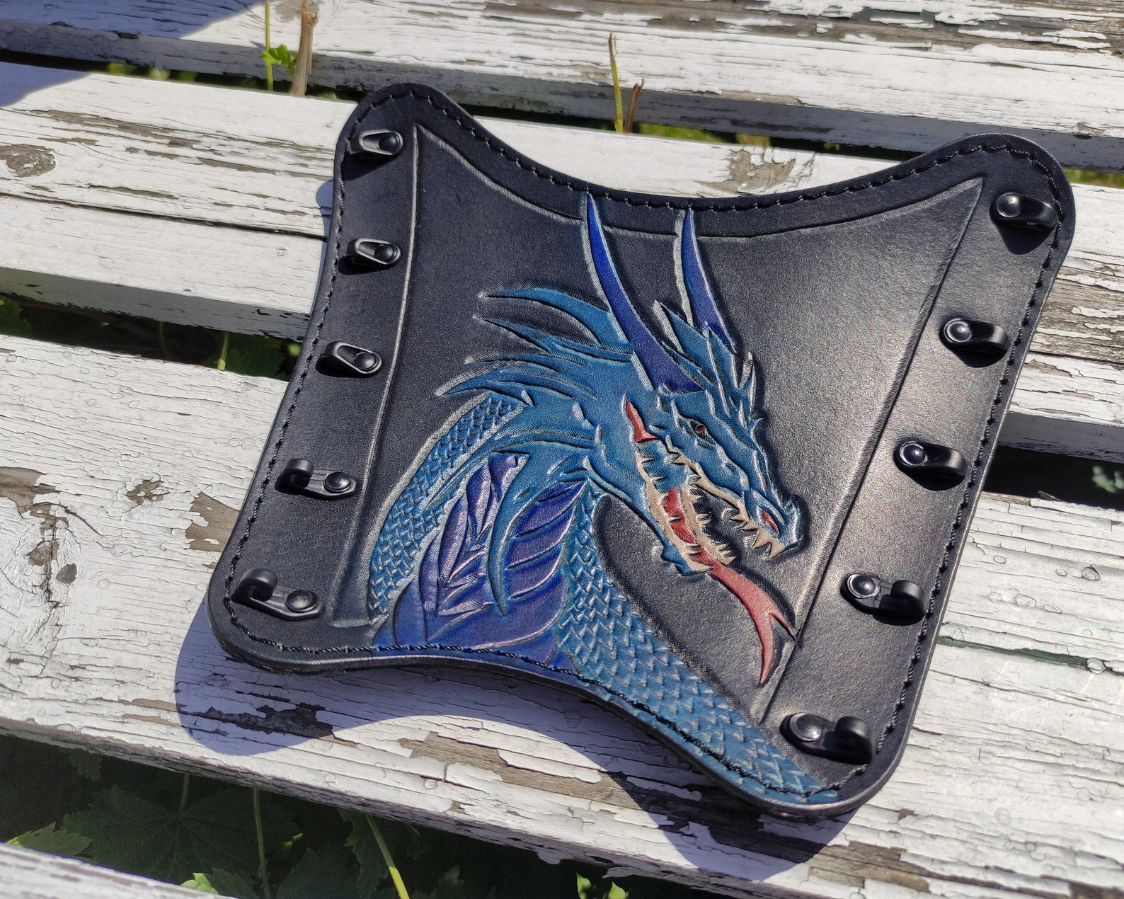 Archery Leather Arm Guard 'dragon' Fastened With - Etsy
