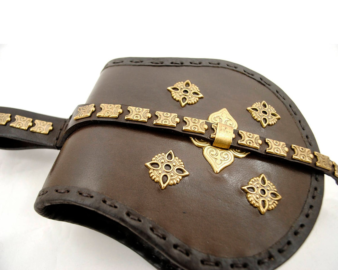 Medieval Pear-shaped Viking Leather Purse With Brass Fittings | Etsy