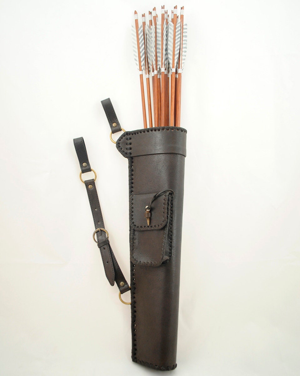 Leather Side Quiver With Adjustable Strap and Pouch | Etsy