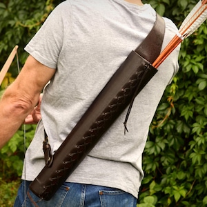 Leather, Semicircular Back Quiver - Lace-up Version - Etsy