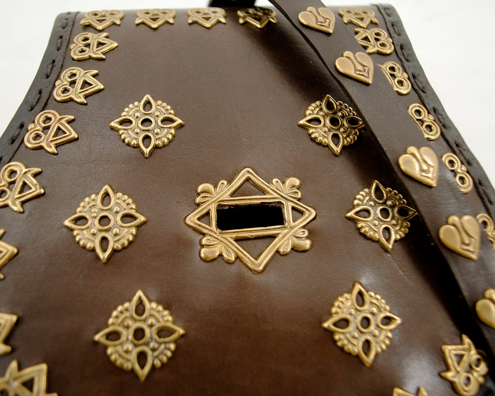 Medieval Pear-shaped Viking Leather Purse With Brass Fittings, Replica ...