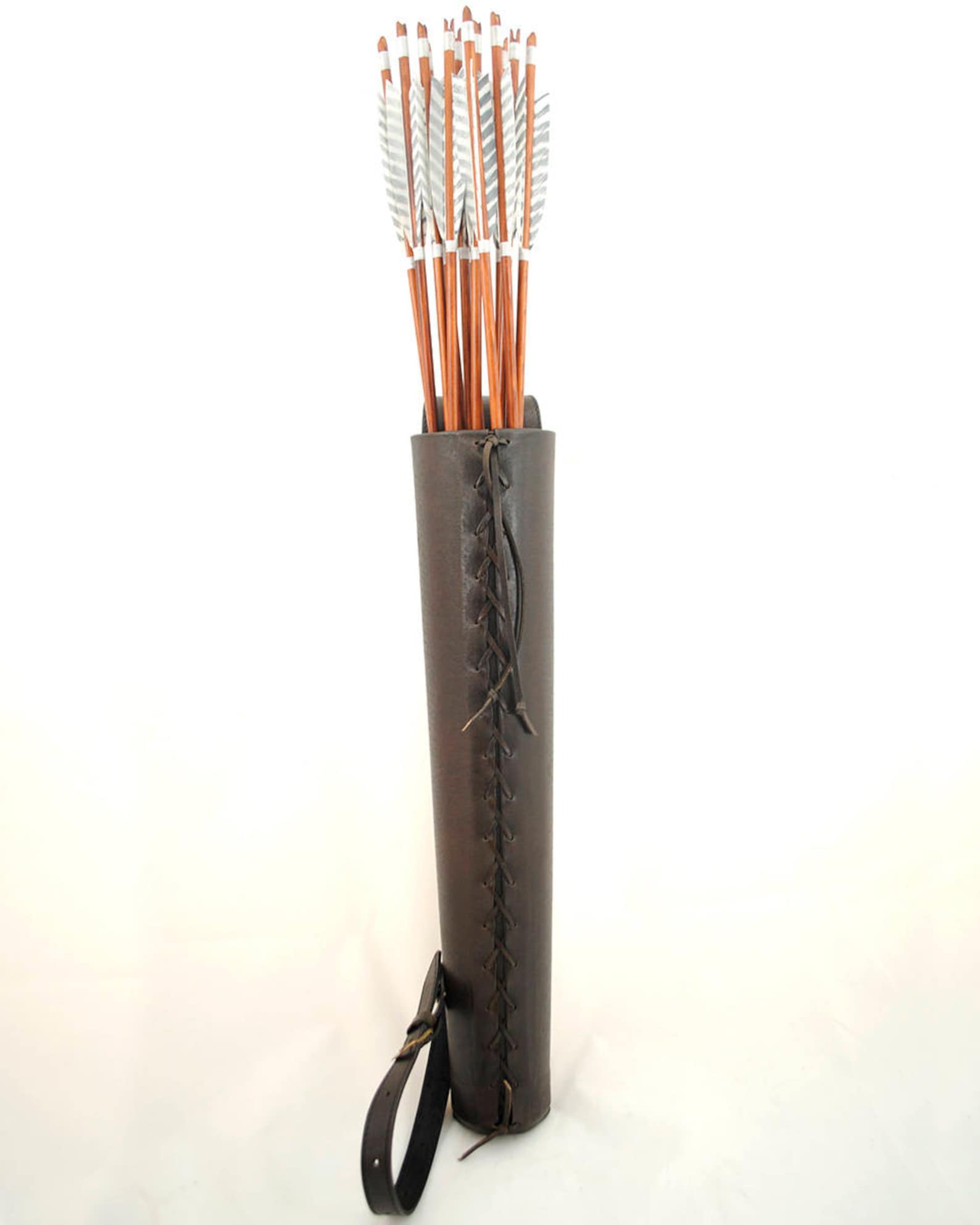 Leather Semicircular Back Quiver Lace-up Version - Etsy
