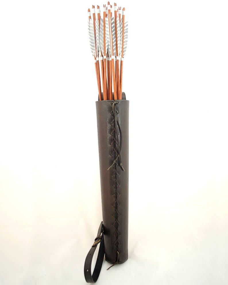 Leather Semicircular Back Quiver Lace-up Version - Etsy UK