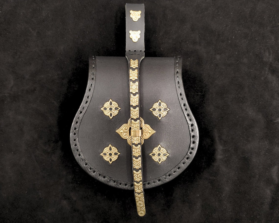 Medieval Pear-shaped Viking Leather Purse With Brass Fittings - Etsy