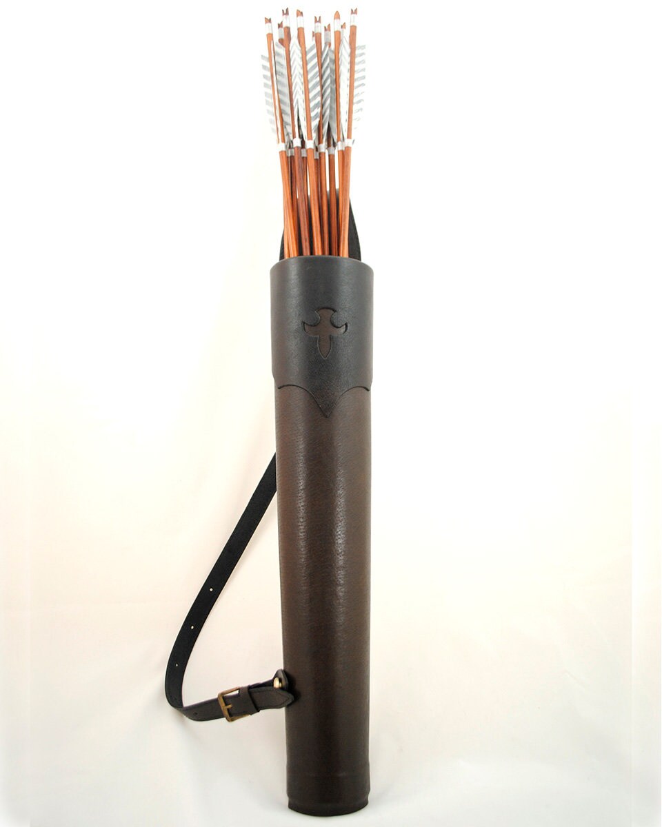 Leather Semicircular Back Quiver fleur-de-lis | Etsy