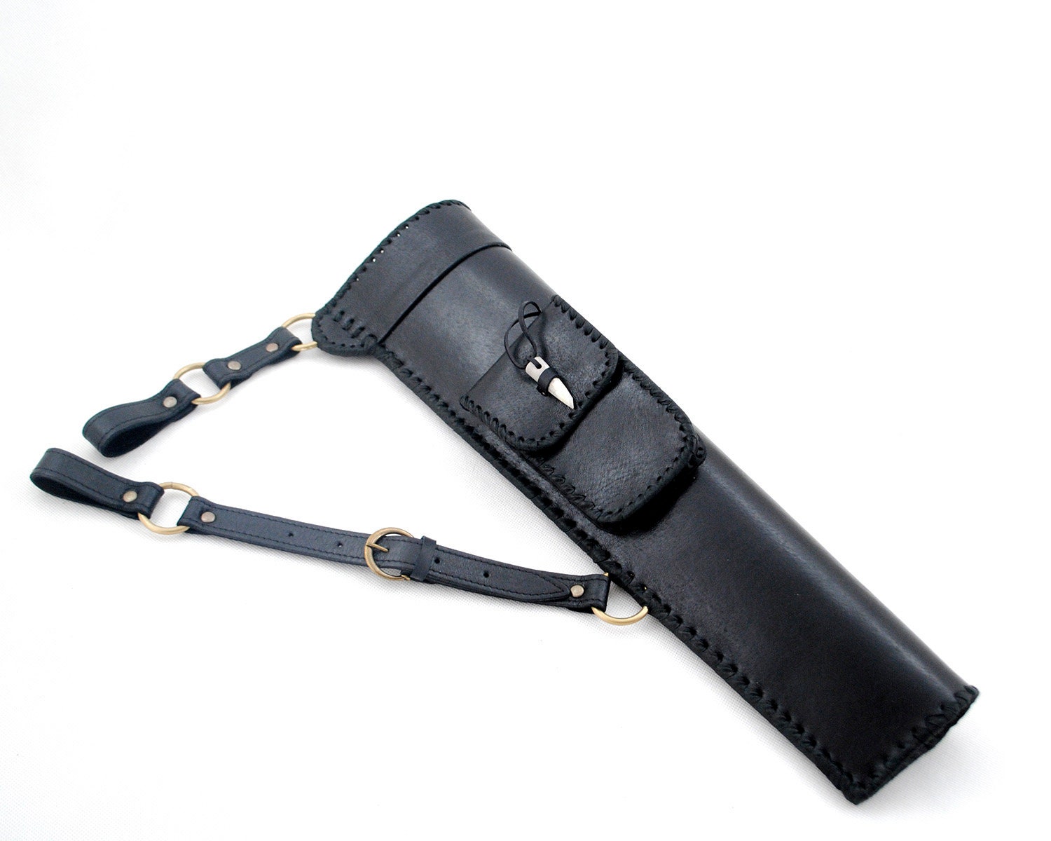 Leather Side Quiver With Adjustable Strap and Pouch | Etsy