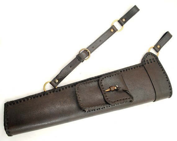 Leather Side Quiver With Adjustable Strap and Pouch - Etsy